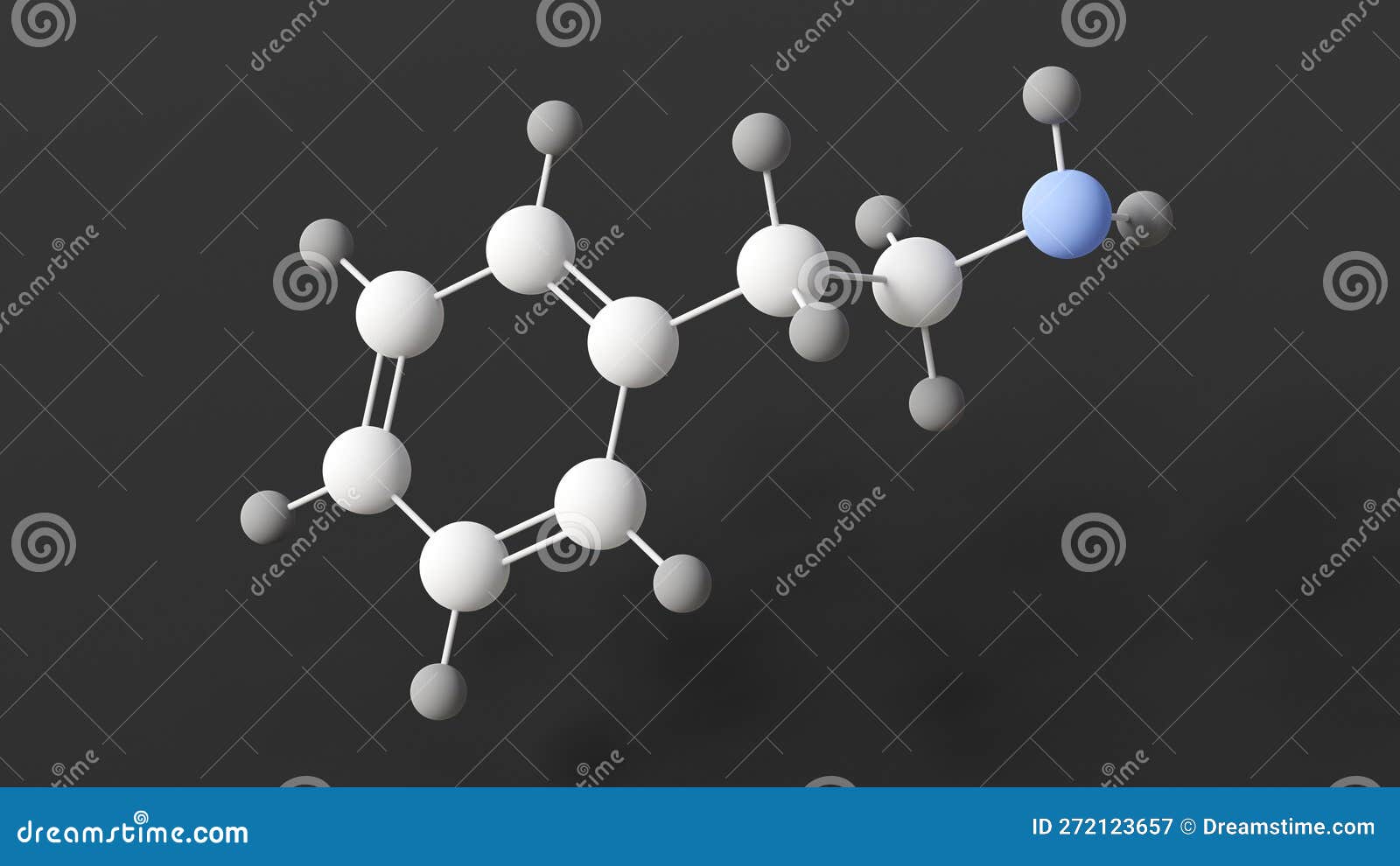 Phenethylamine Molecule, Molecular Structure, Trace Amine, Ball and ...