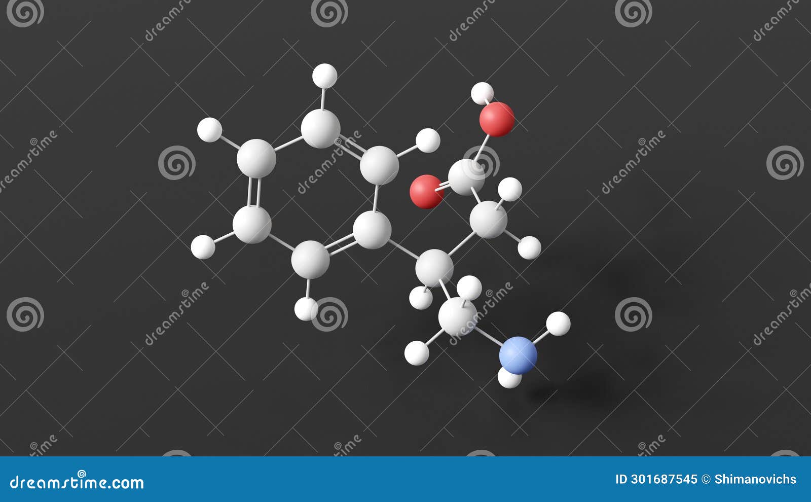 Phenibut Molecular Structure, Central Nervous System Depressant, Ball ...