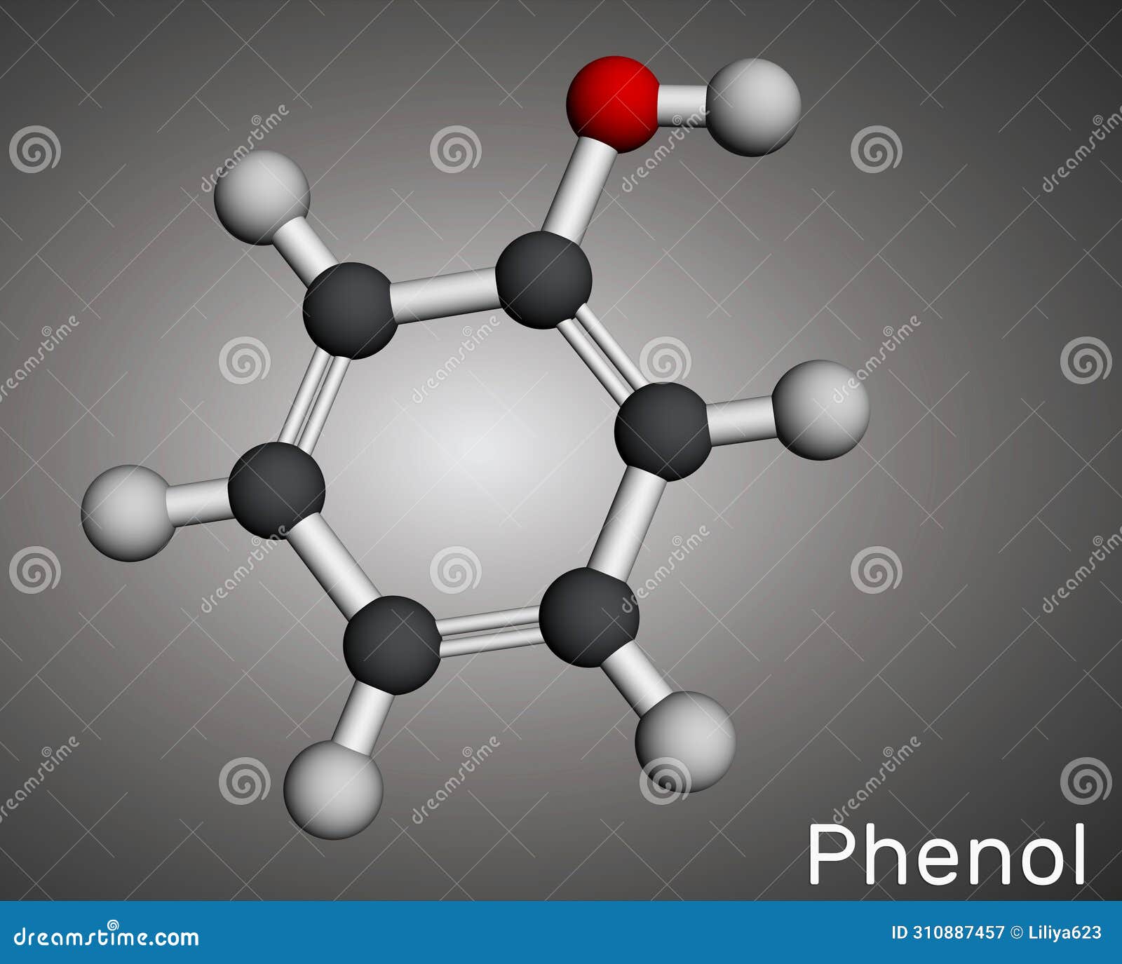 Phenol Molecular Structure 3d, Flat Model, Phenolic Acid, Structural ...