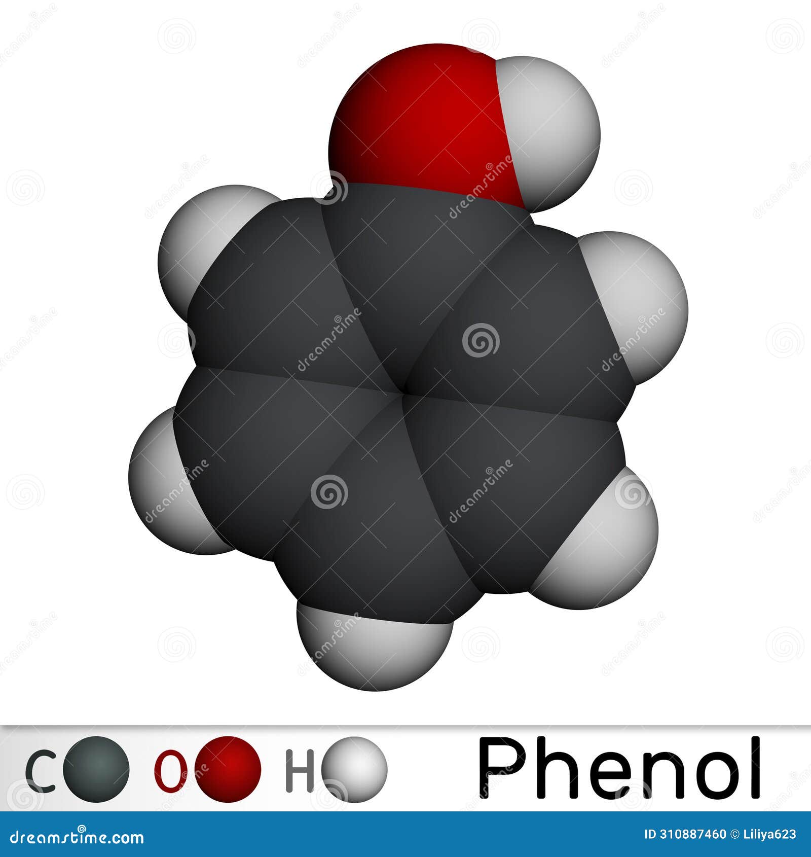 Phenol Molecular Structure 3d, Flat Model, Phenolic Acid, Structural ...