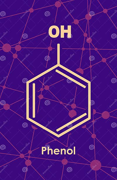 Phenol chemical formula stock vector. Illustration of reagent - 199540508