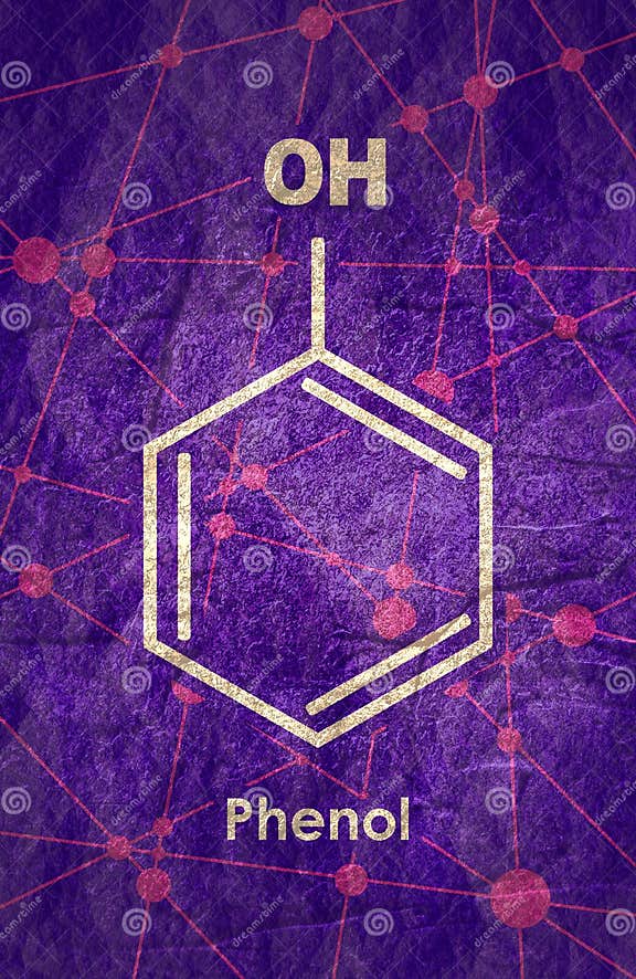 Phenol chemical formula stock illustration. Illustration of ...