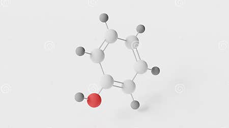 Phenol Molecule 3d, Molecular Structure, Ball and Stick Model ...