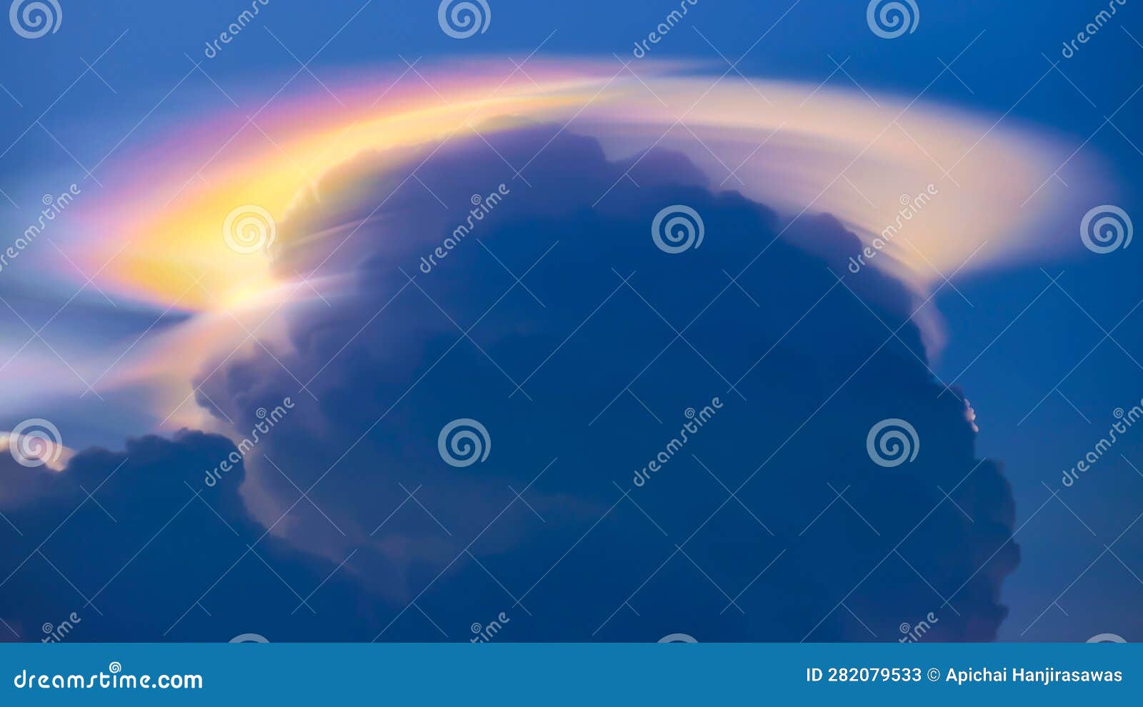 Iridescent Pileus Cloud on the Sky. Stock Image - Image of cloud, environment: 282079533