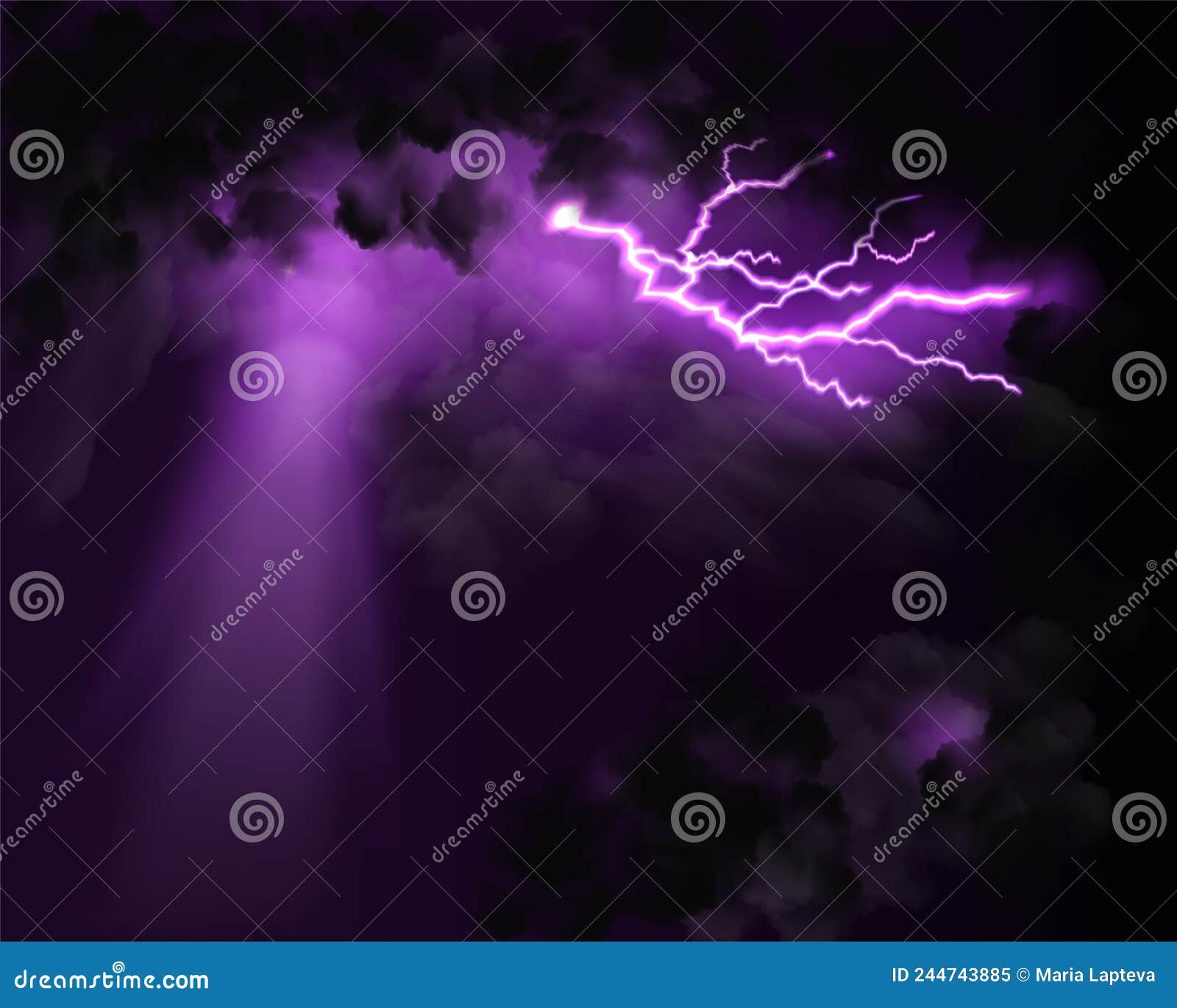 The Phenomenon. Neon Lightning Strike Stock Vector - Illustration of ...