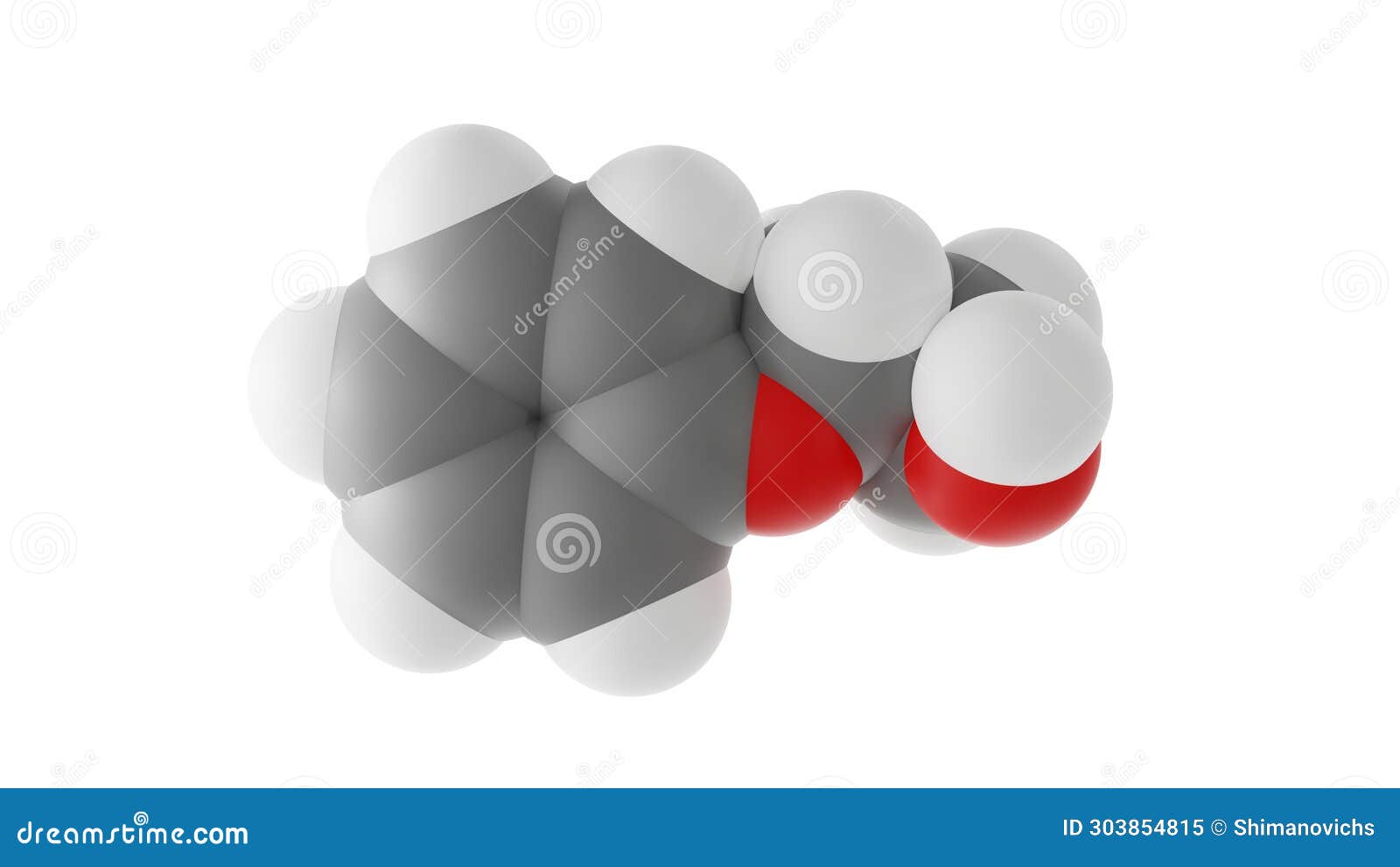 Phenoxyethanol Molecular Structure, 3d Model Molecule, Primary Alcohols ...