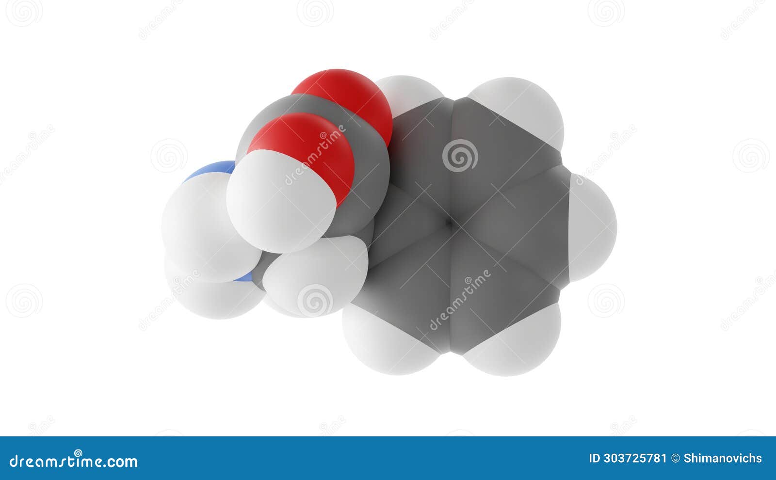 Phenylalanine Molecule, Alpha-amino Acid, Molecular Structure, Isolated ...