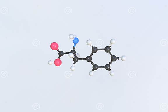 Phenylalanine Molecule, Isolated Molecular Model. 3D Rendering Stock ...