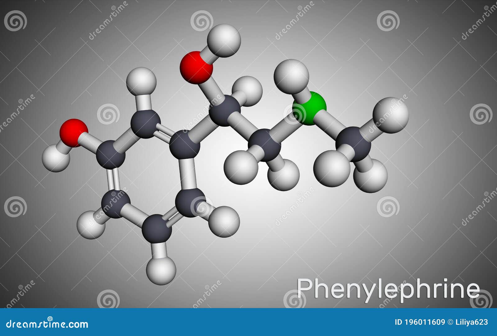 Phenylephrine Molecule. it is Nasal Decongestant with Potent ...