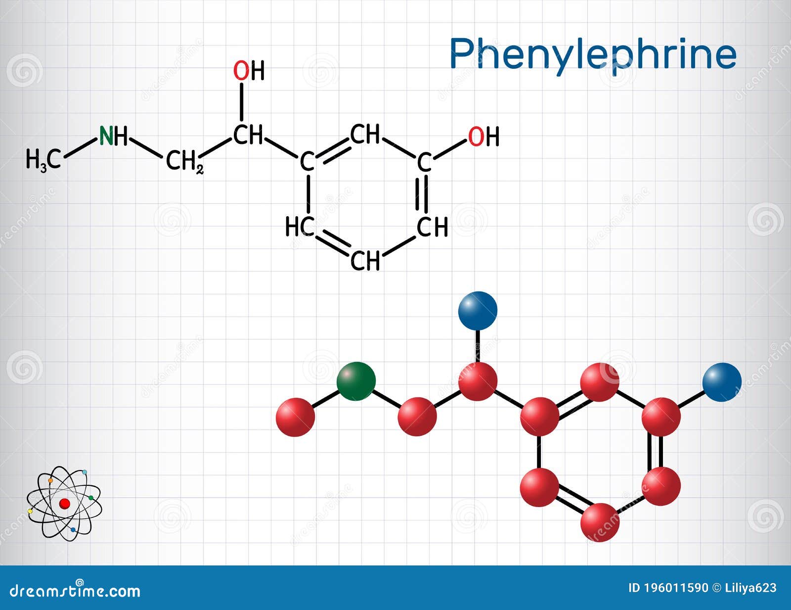 Phenylephrine Molecule. It Is Nasal Decongestant With Potent ...
