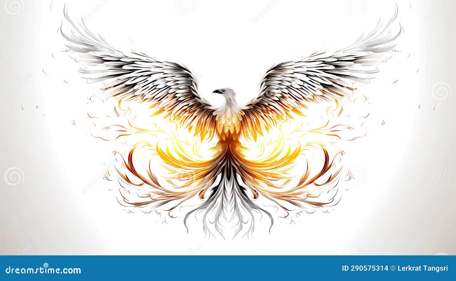 Pheonix flying wings stock illustration. Illustration of drawing ...