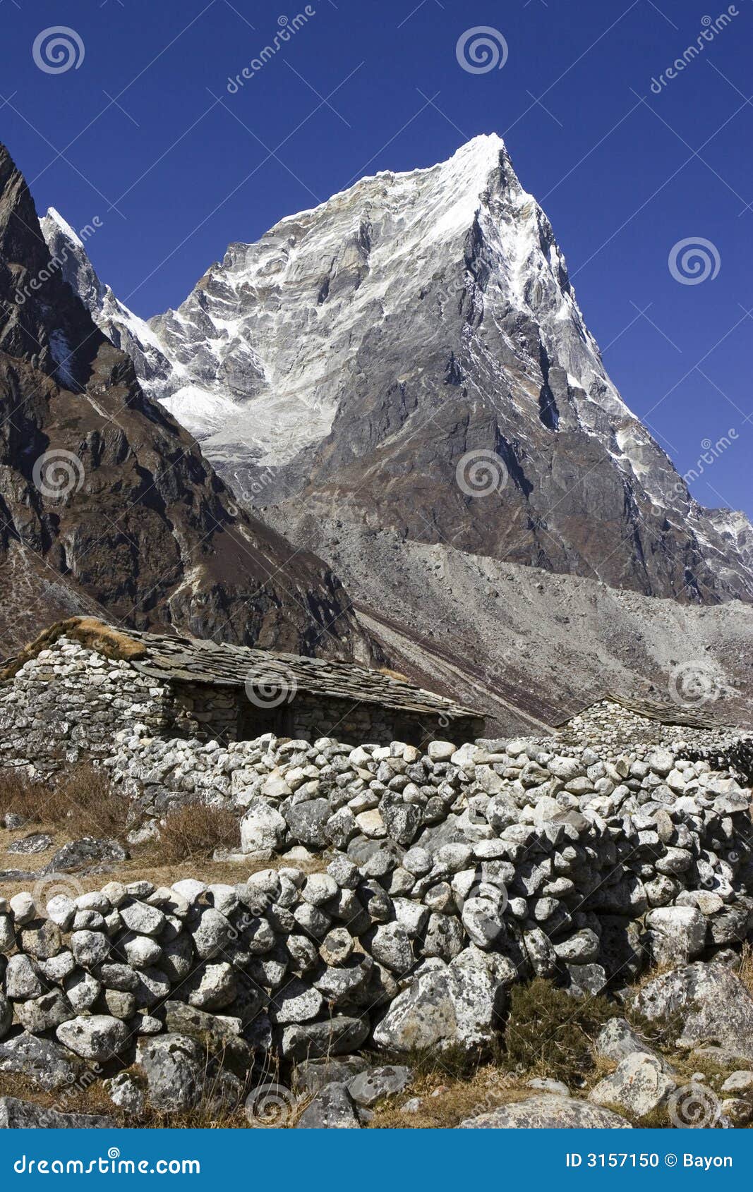 Pheriche in Nepal stock photo. Image of trek, travel, nepal - 3157150