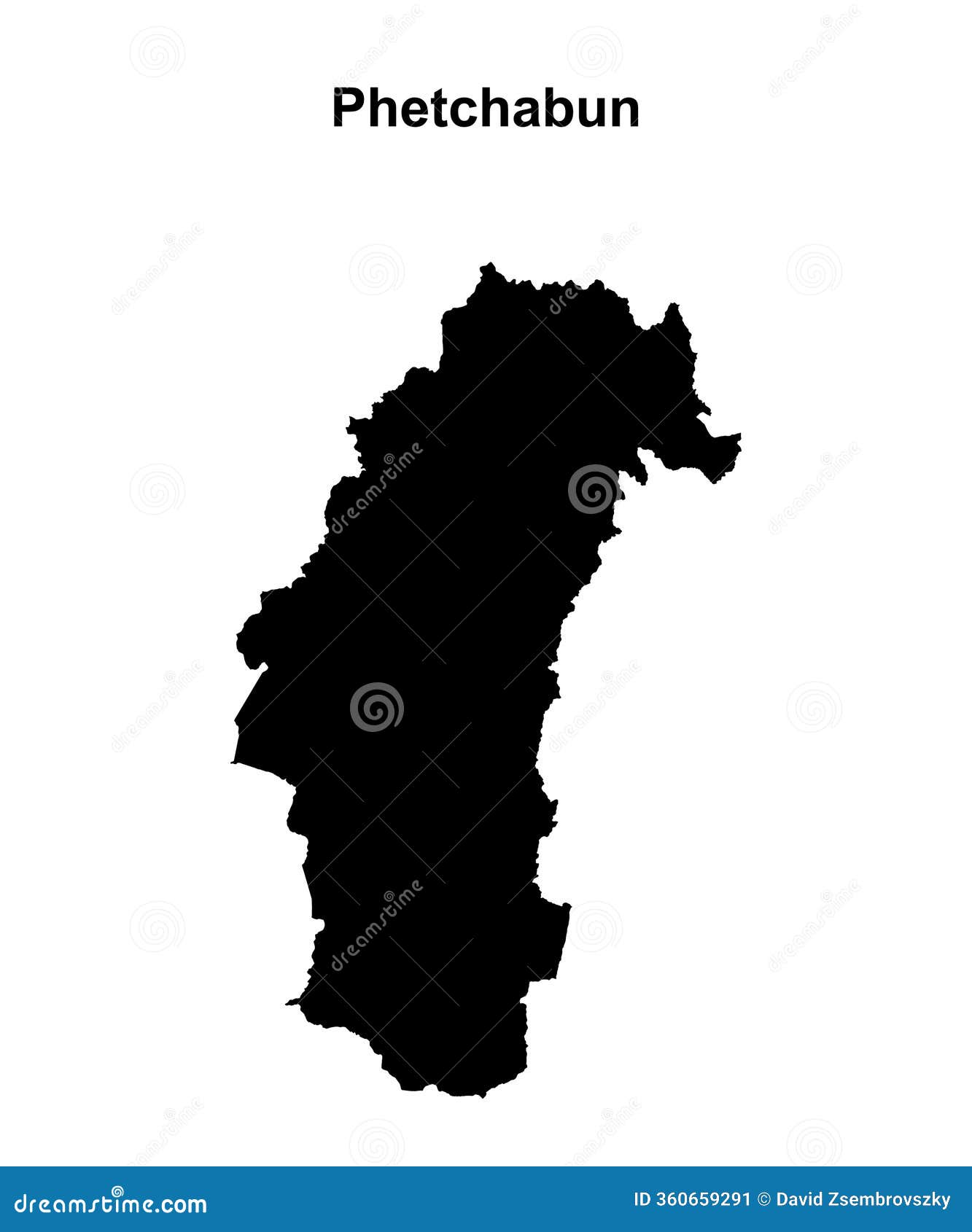Phetchabun outline map stock illustration. Illustration of boundary ...