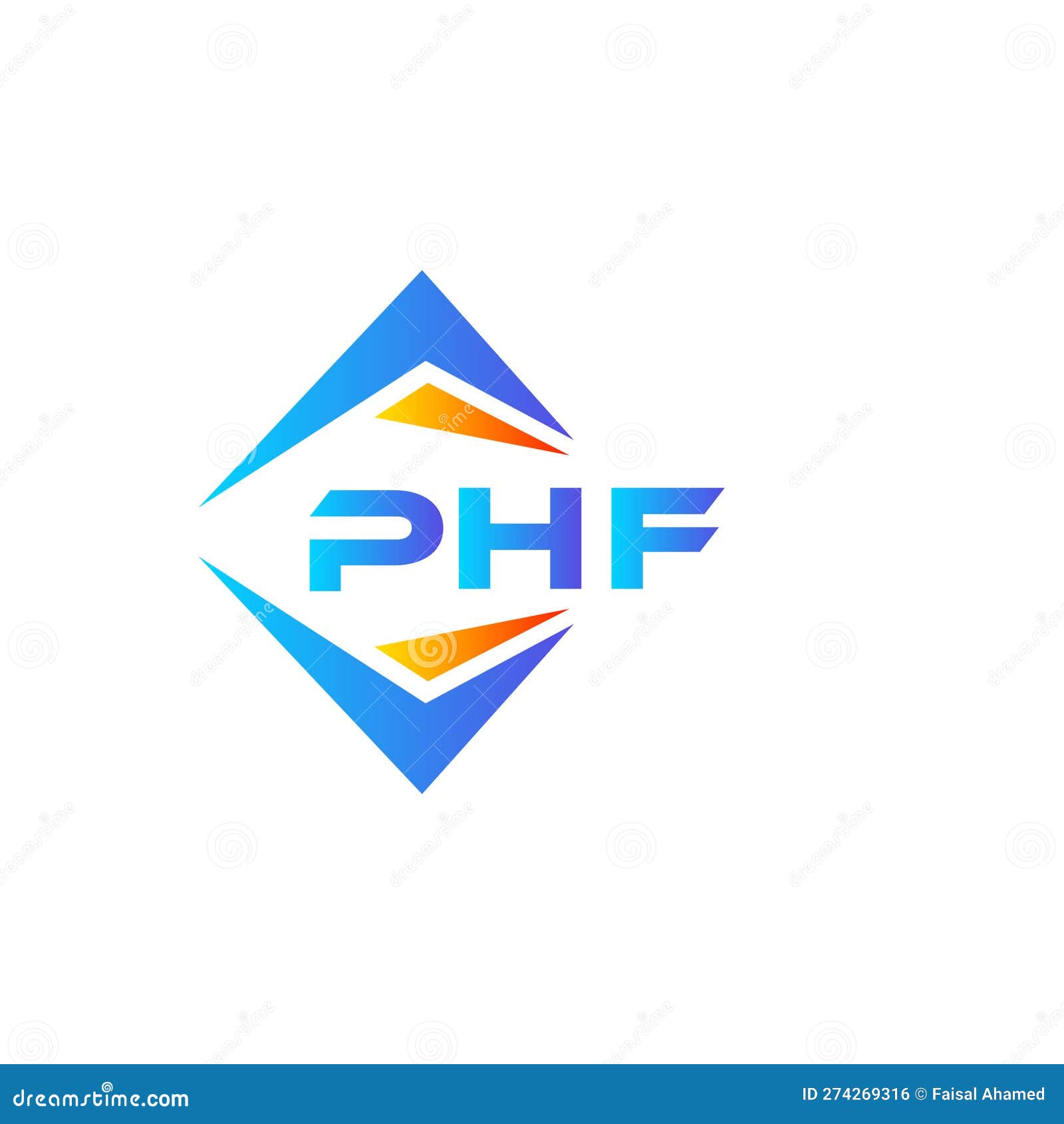 PHF Abstract Technology Logo Design on White Background. PHF Creative ...