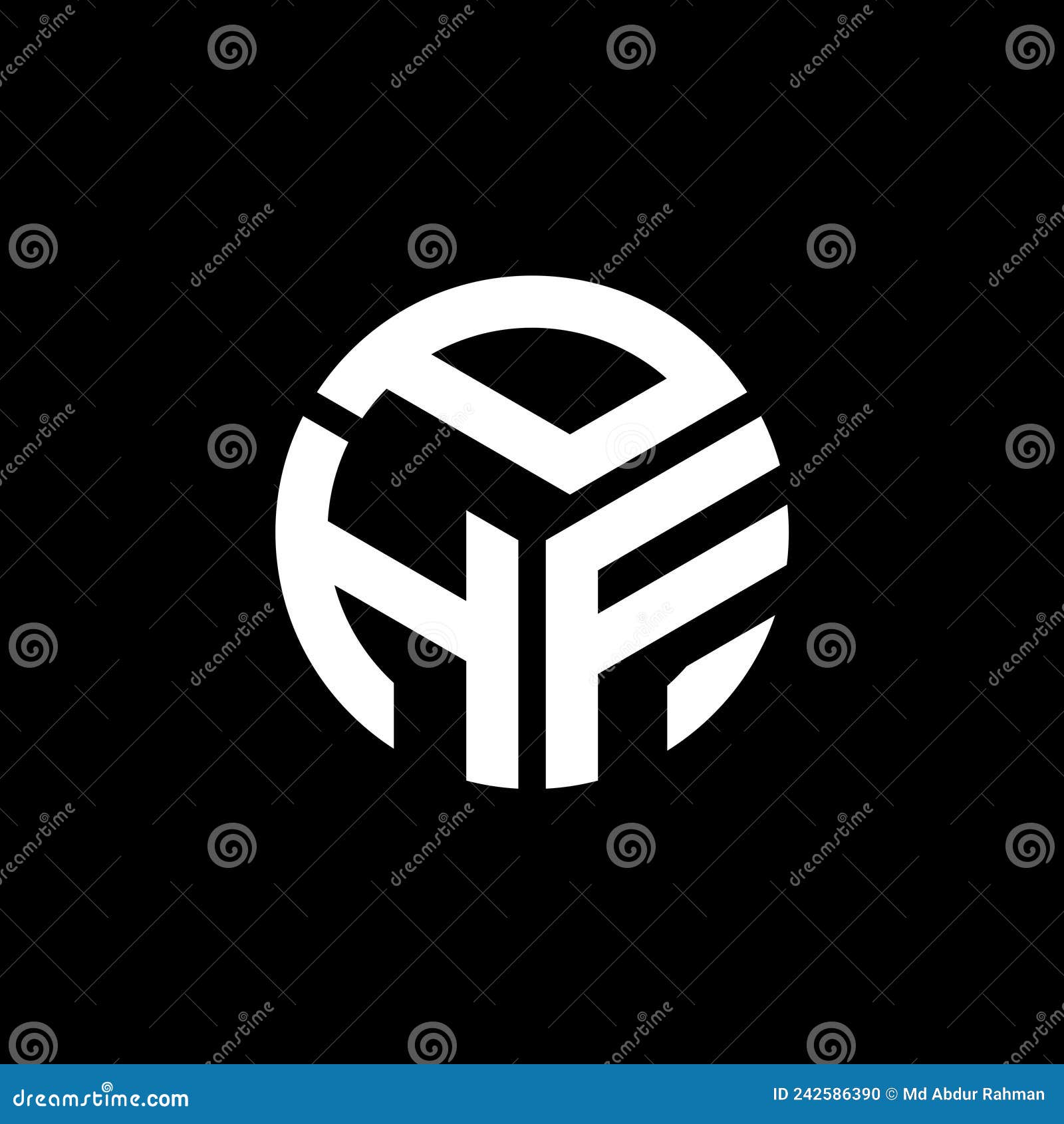 PHF Letter Logo Design on Black Background. PHF Creative Initials ...
