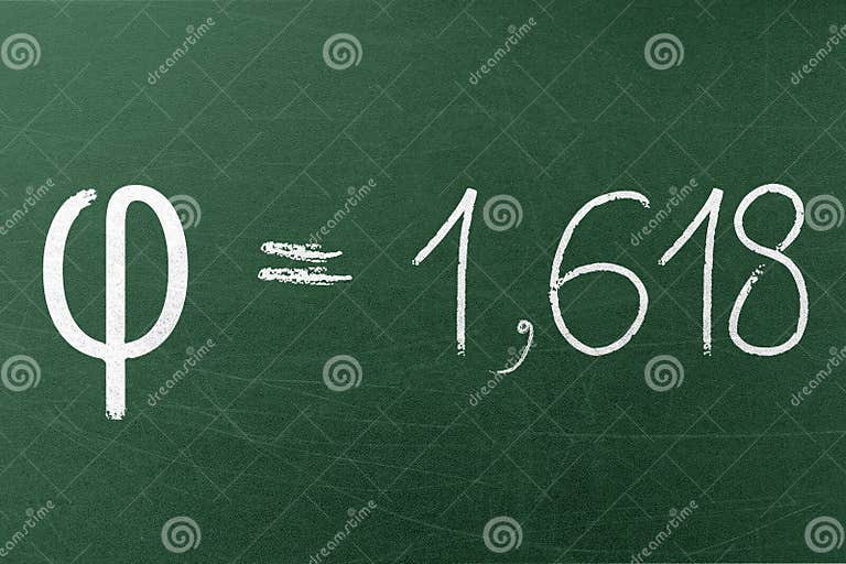 Phi Number Handwritten on the Chalkboard. Mathematical Constants Stock ...