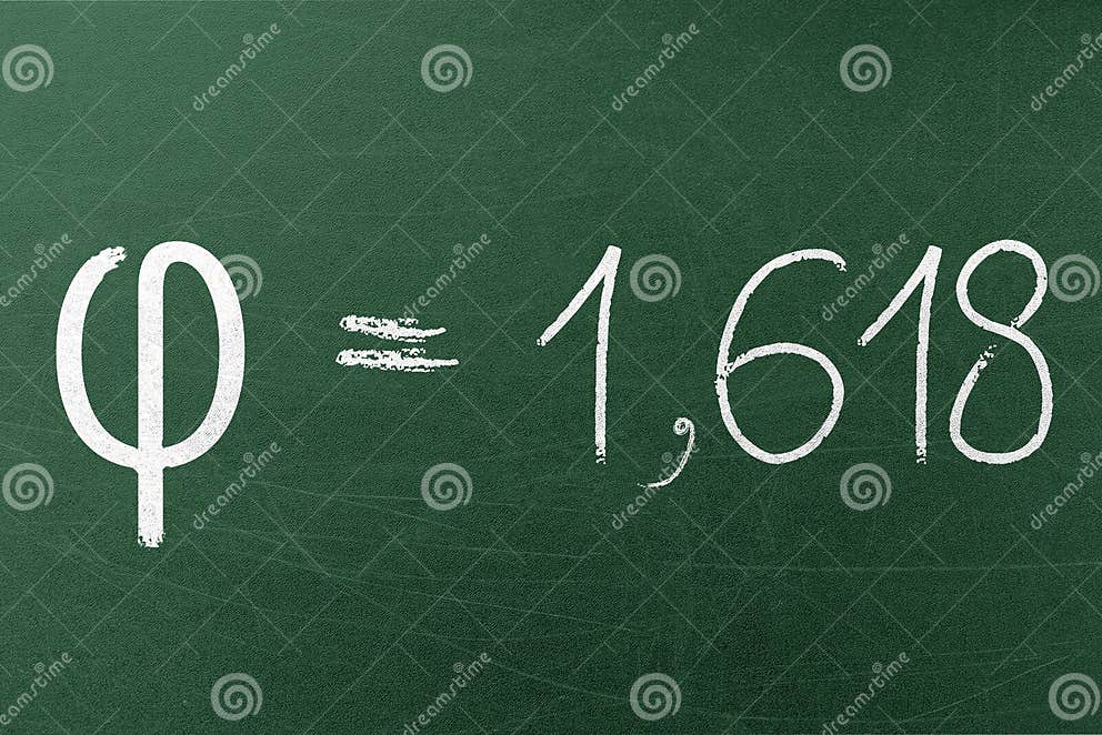 Phi Number Handwritten on the Chalkboard. Mathematical Constants Stock ...