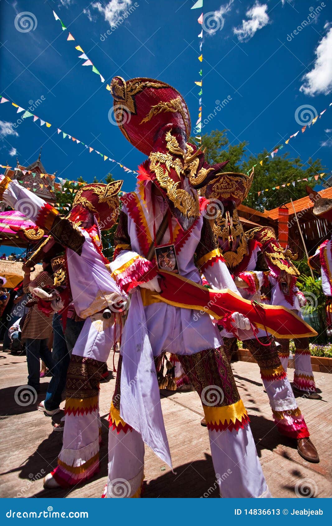 Phi Ta Khon Festival Ghost Mask And Colorful Costume Fun Traditional ...