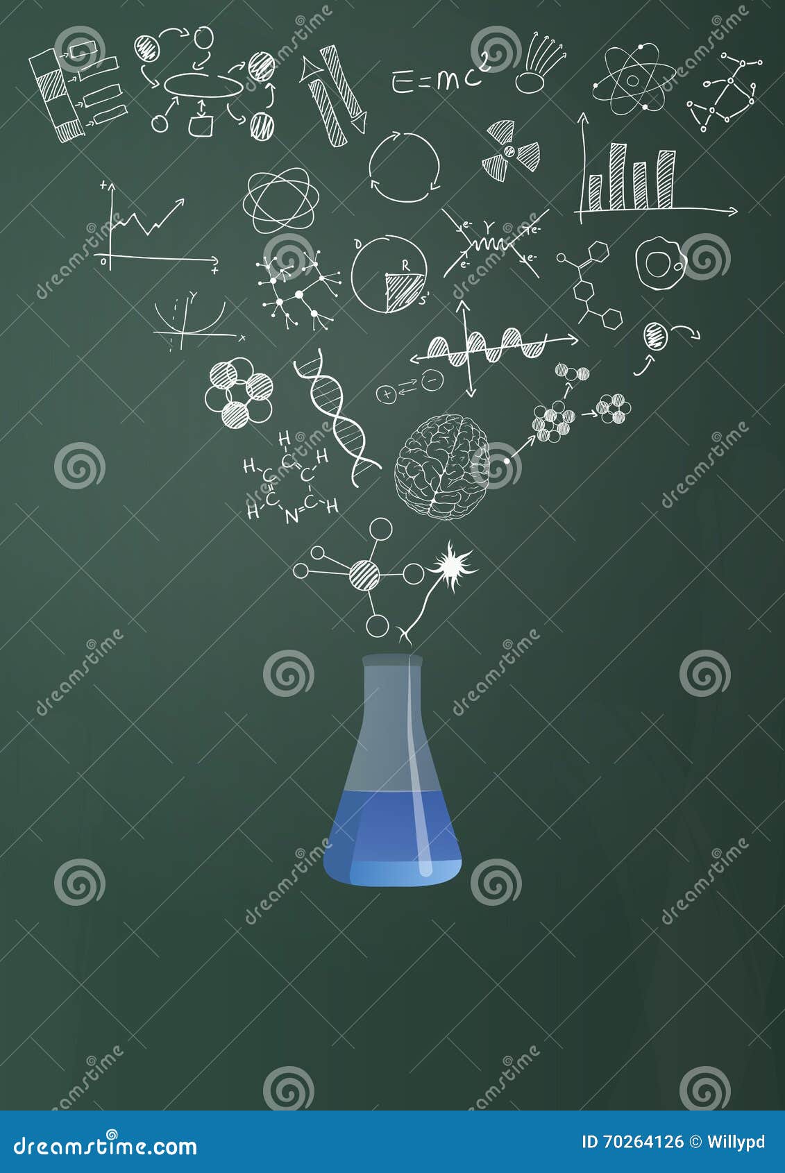 Phial science chalkboard stock vector. Illustration of analytical ...