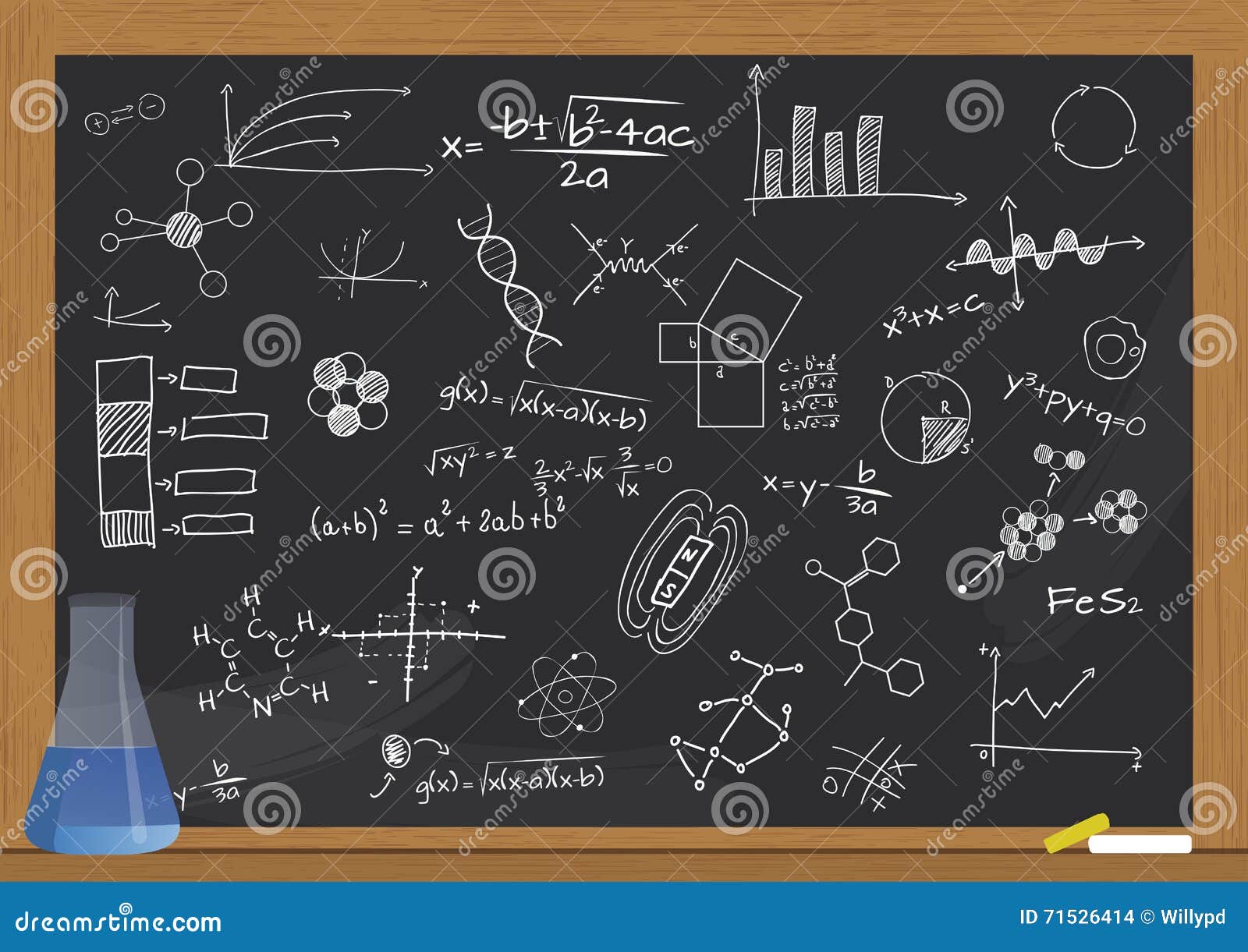 Phial science chalkboard stock vector. Illustration of mathematics ...