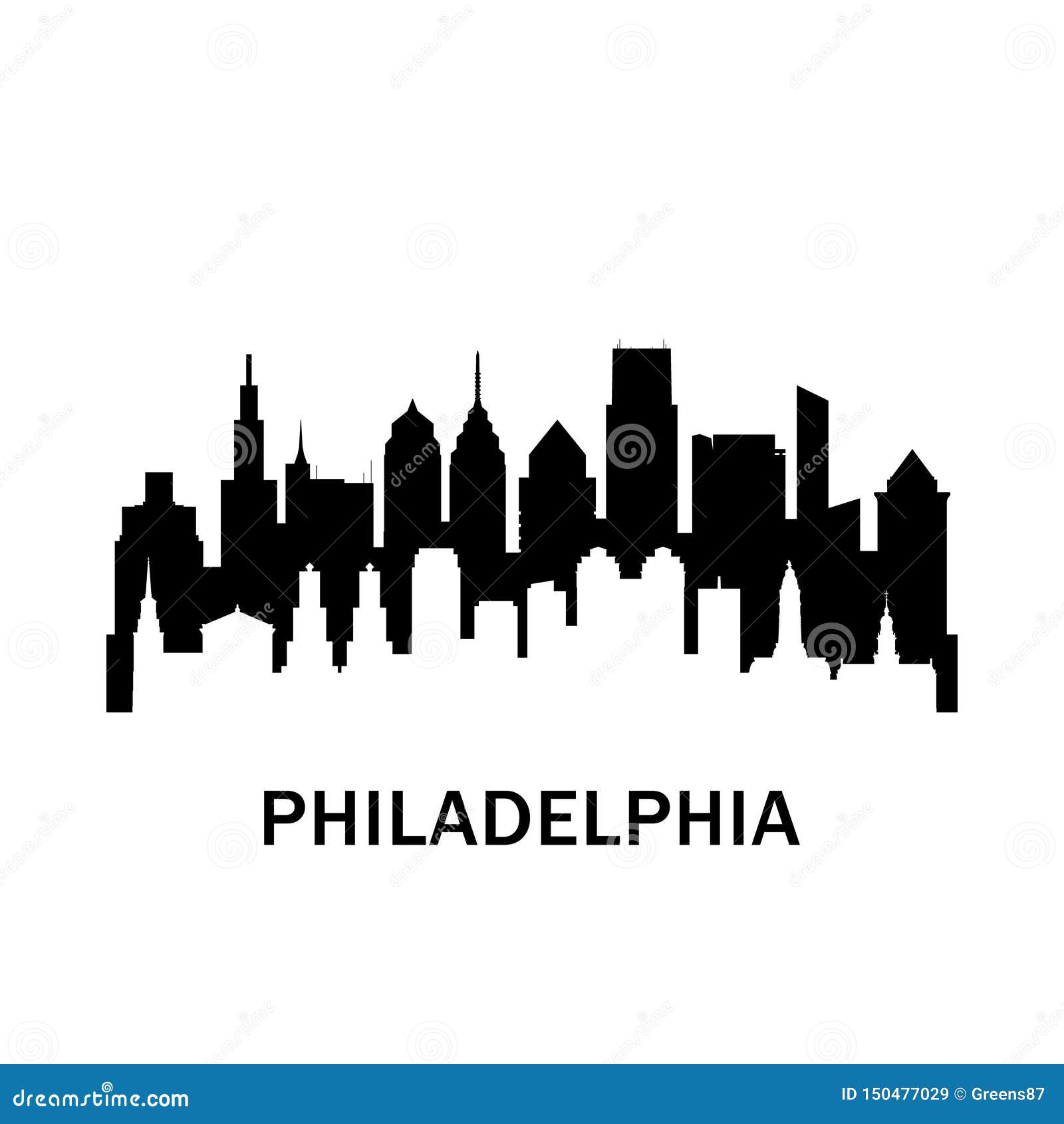 Philadelphia City Skyline Horizontal Banner. Vector Illustration ...