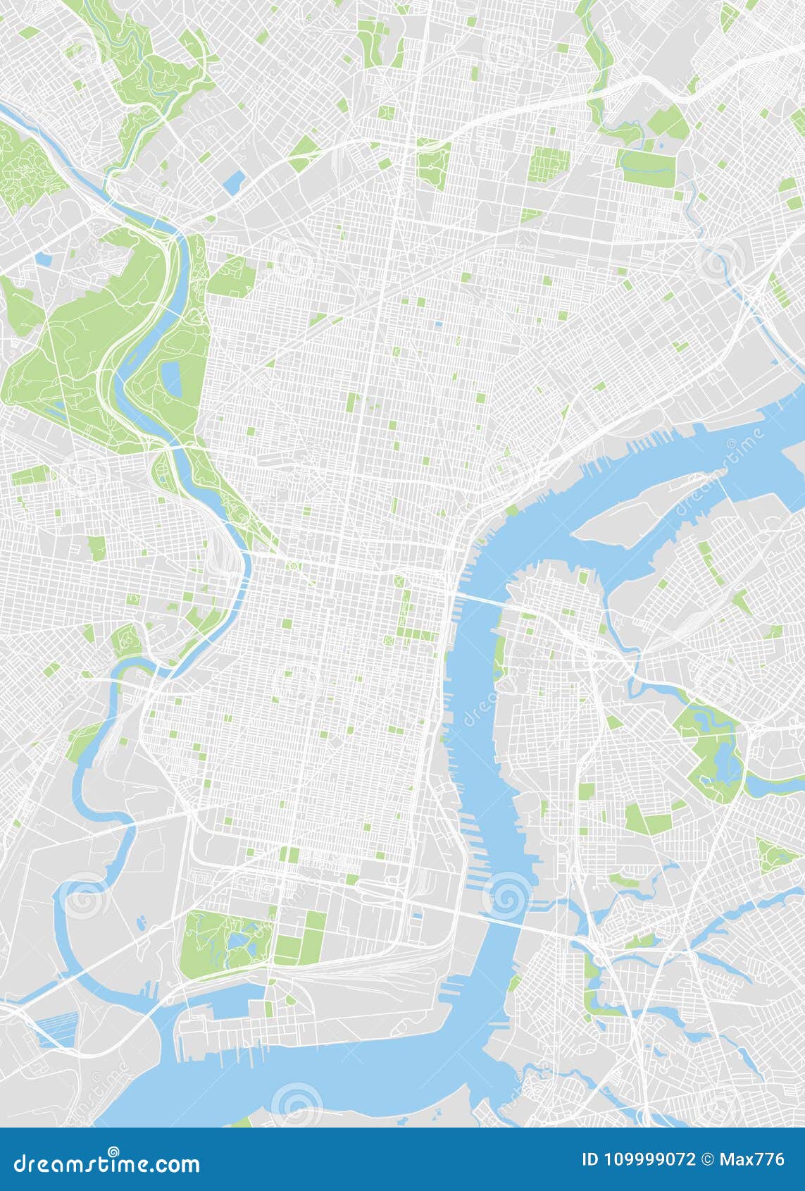 Philadelphia Colored Vector Map Stock Vector - Illustration of area ...