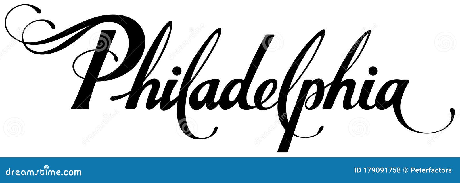 Philadelphia - Custom Calligraphy Text Stock Vector - Illustration of ...