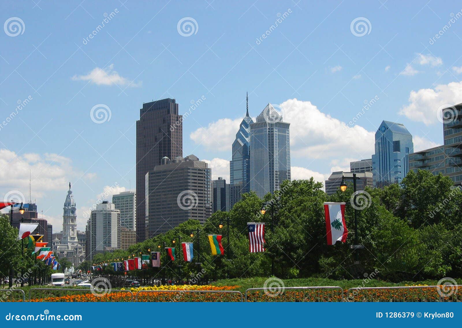 Philadelphia, Downtown 02 stock image. Image of skyline - 1286379