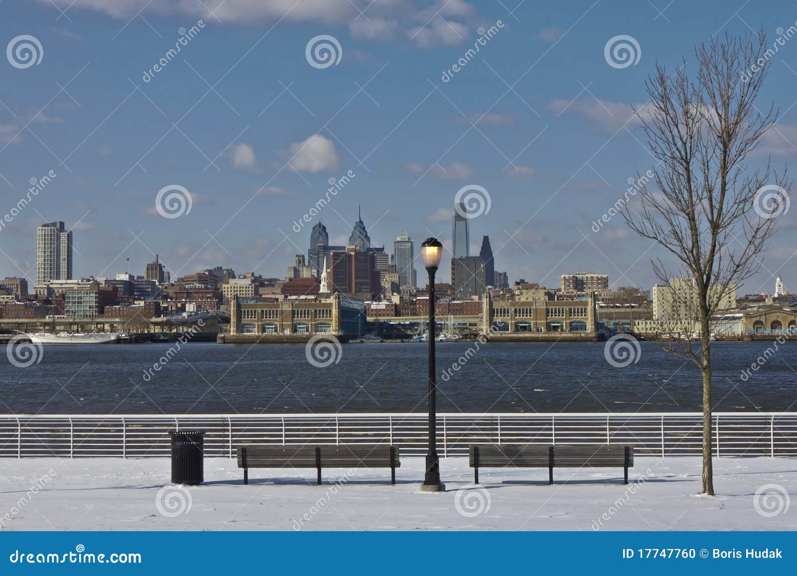 Philadelphia Downtown at Wintertime Stock Photo - Image of delaware ...
