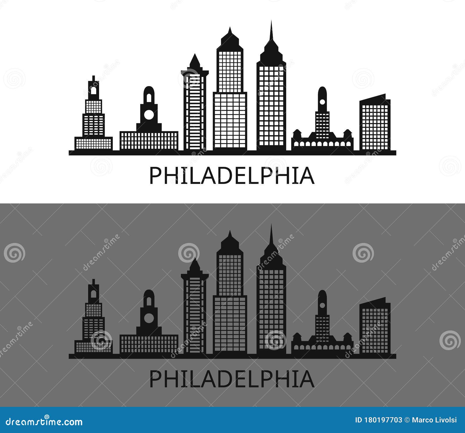 Philadelphia Icon Illustrated in Vector on White Background Stock ...