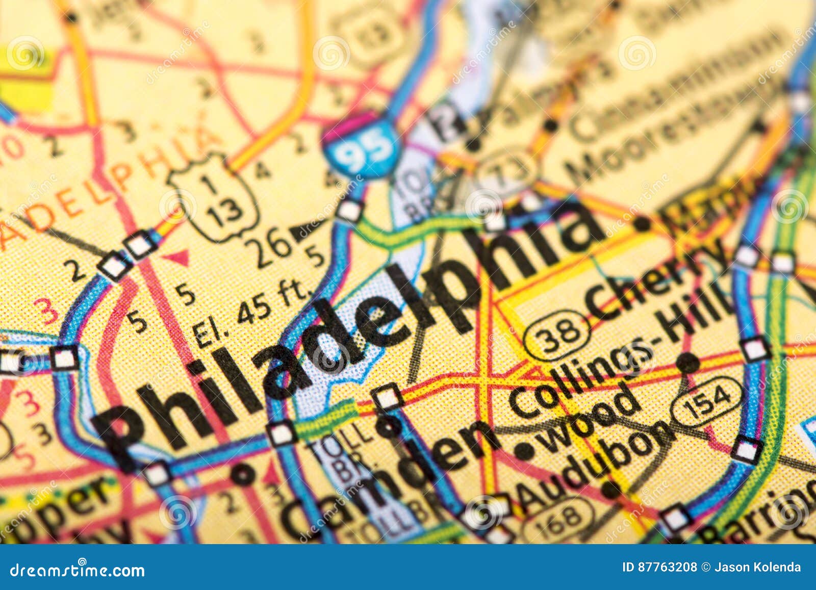 Philadelphia, Pennsylvania En Mapa Foto de archivo - Imagen de formado ...