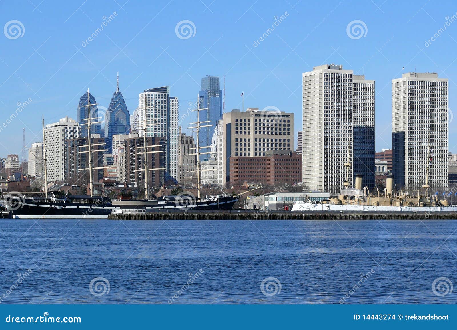 Philadelphia Riverfront stock photo. Image of ship, pennsylvania - 14443274