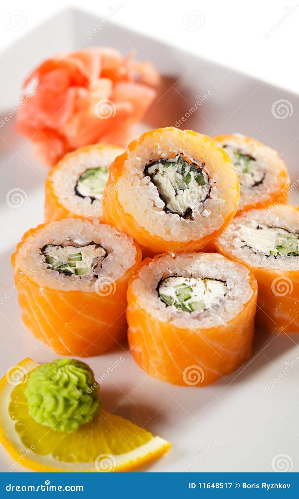 Philadelphia Roll stock image. Image of isolated, macro - 11648517