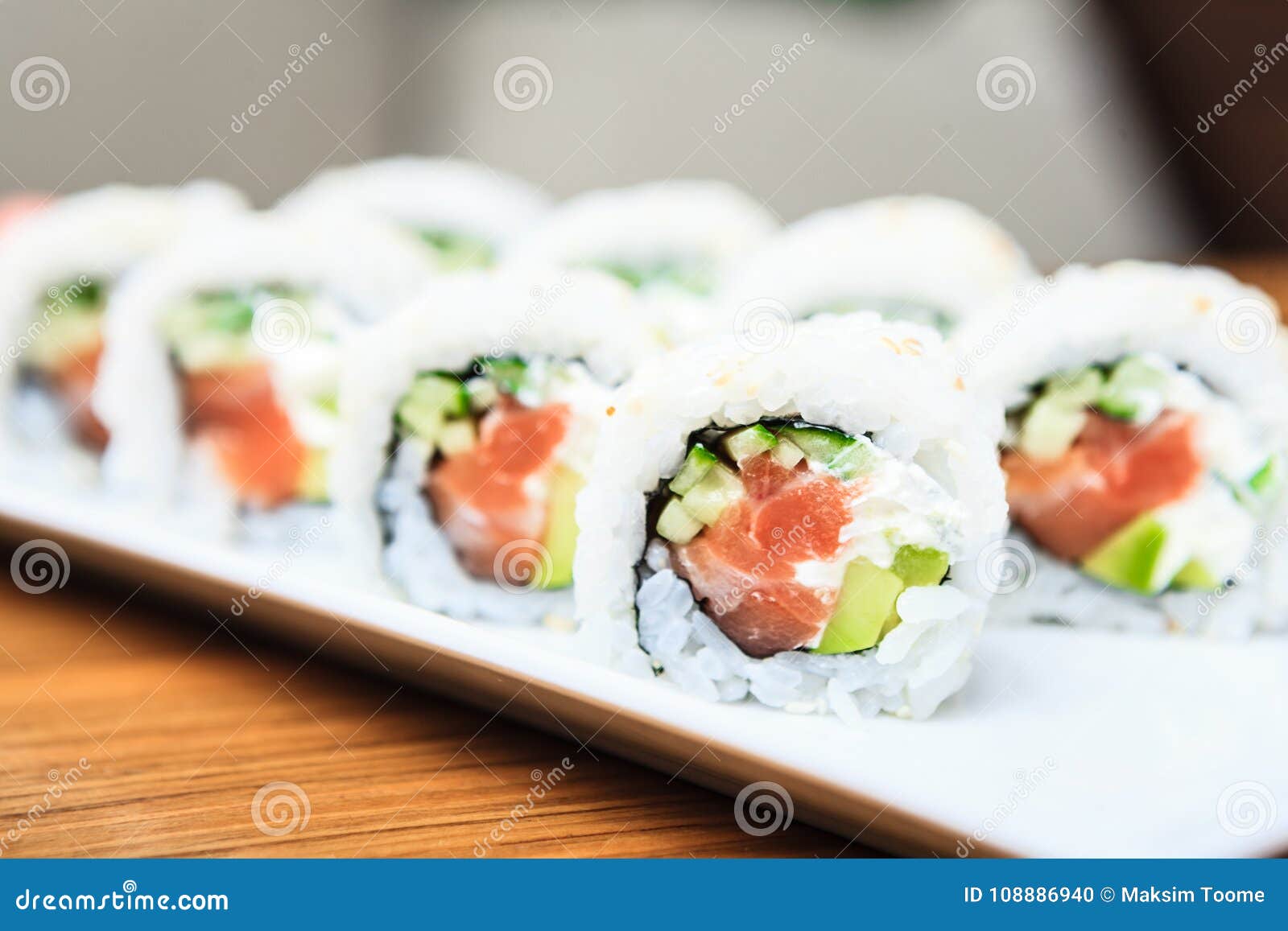 Philadelphia roll set stock photo. Image of dinner, ginger - 108886940