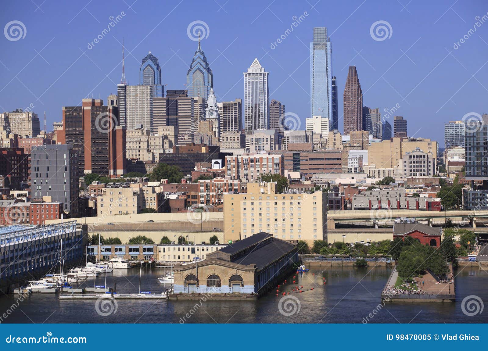 Philadelphia Skyline Viewed from Delaware River Editorial Image - Image ...
