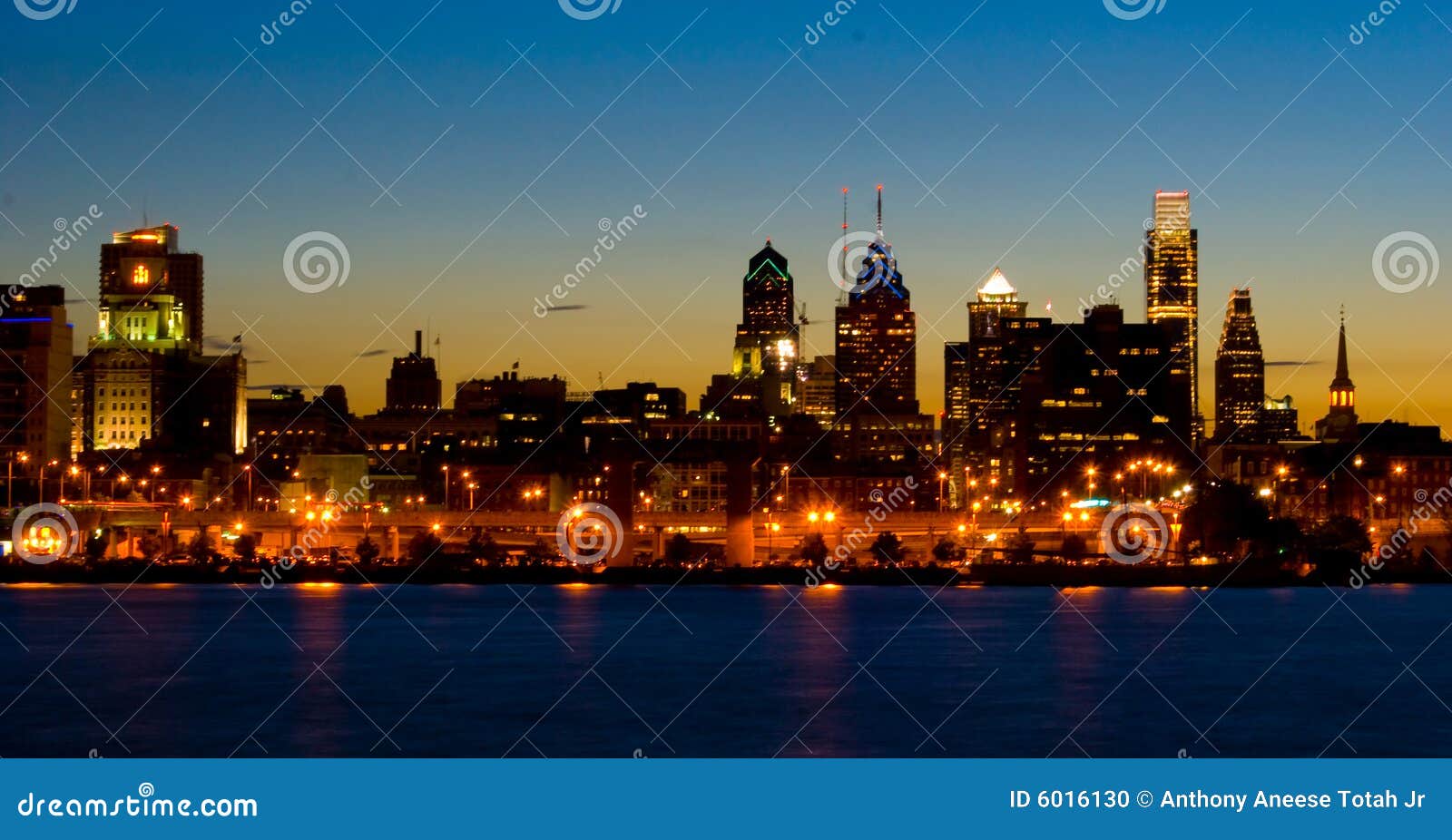 Philadelphia at Sunset (panoramic) Stock Photo - Image of philly ...