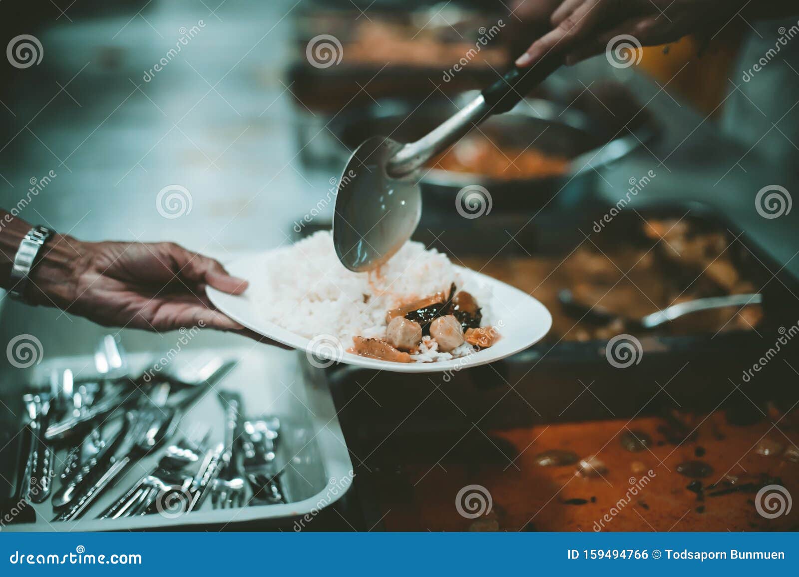 Philanthropists Donate Food and Help the Poor : Concept of Feeding ...