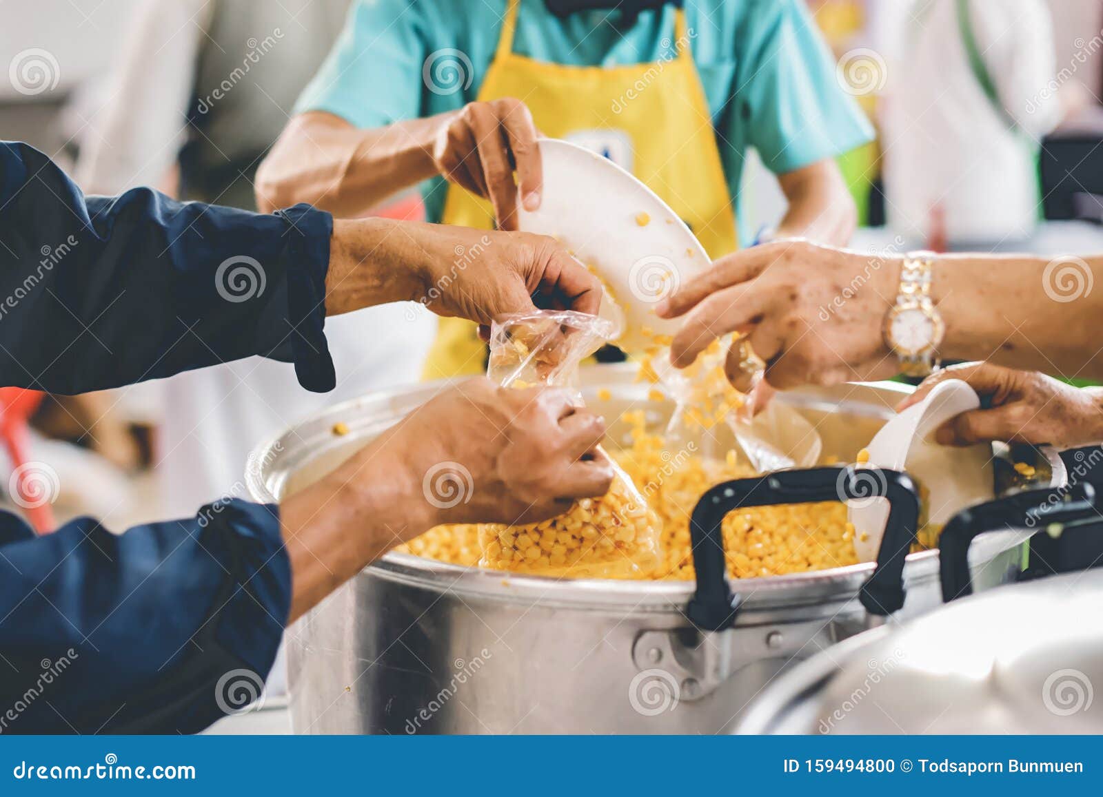 Philanthropists Donate Food and Help the Poor : Concept of Feeding ...