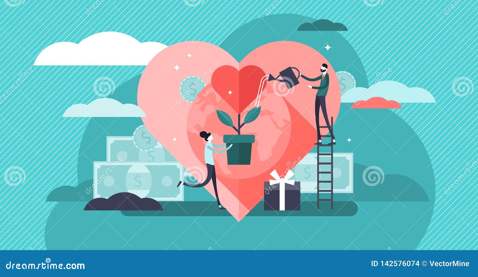 Philanthropy Organization Linear Icons, Signs, Symbols Vector Line ...