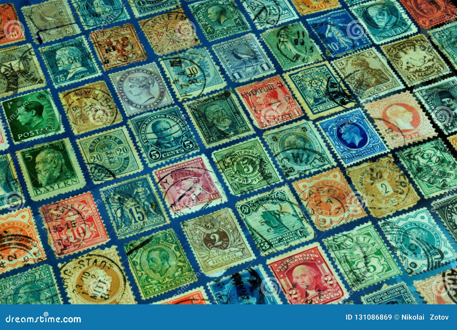 Postage Stamps of the World Vintage Collection Editorial Stock Image ...