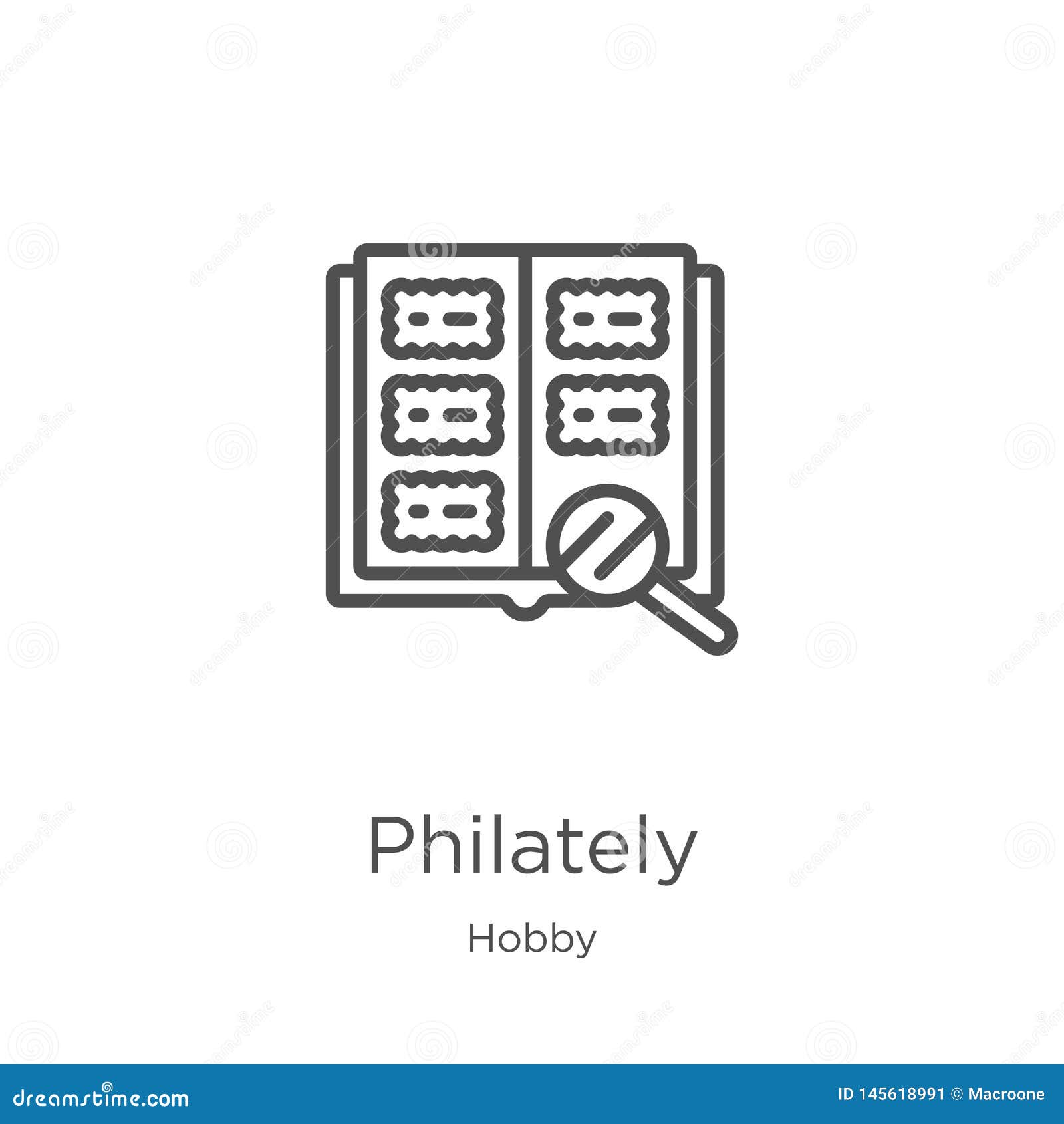 Philately Icon Vector from Hobby Collection. Thin Line Philately ...