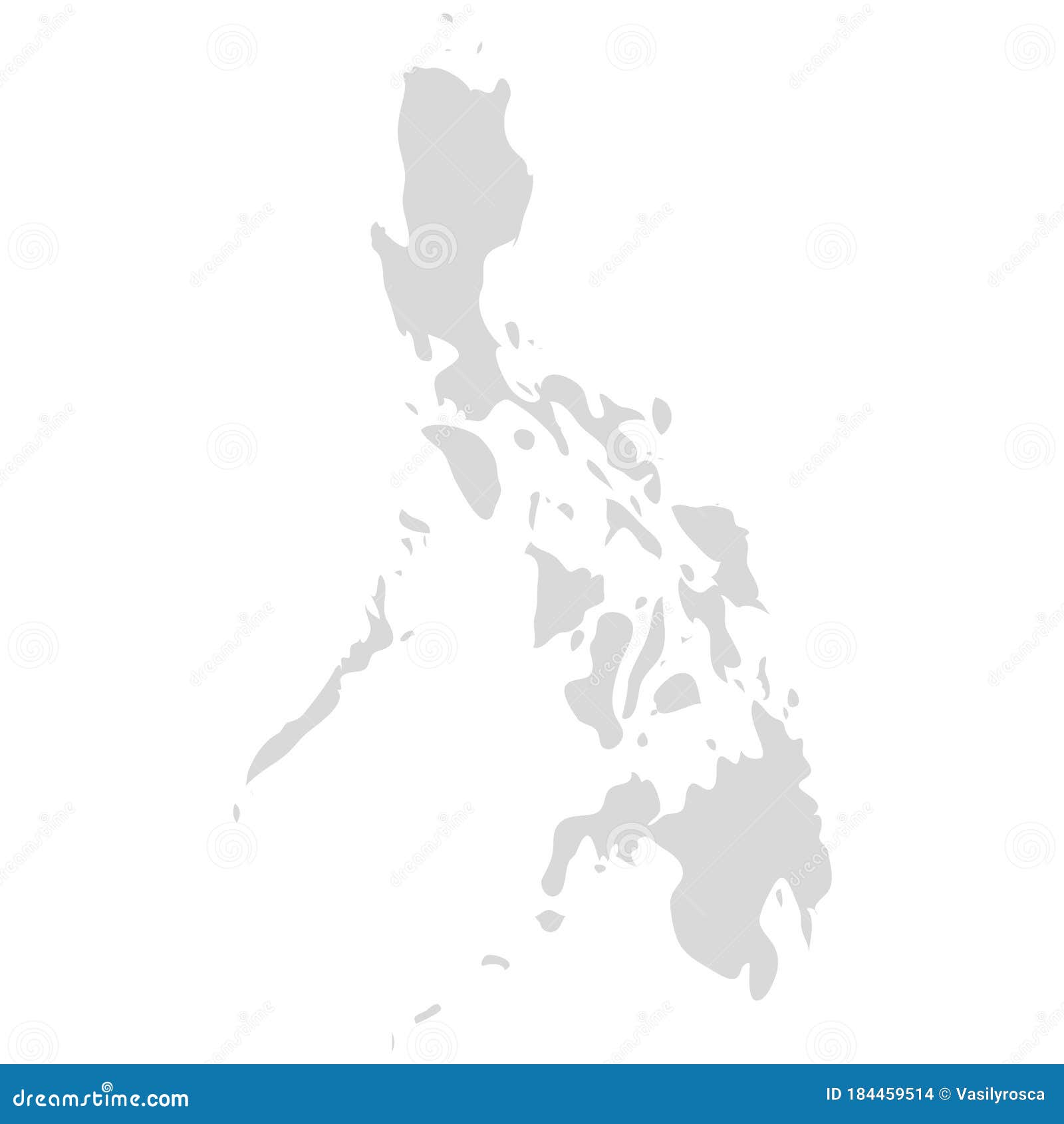 Philippine Area Country Vector Map. Filipino Grey Background Map Stock ...