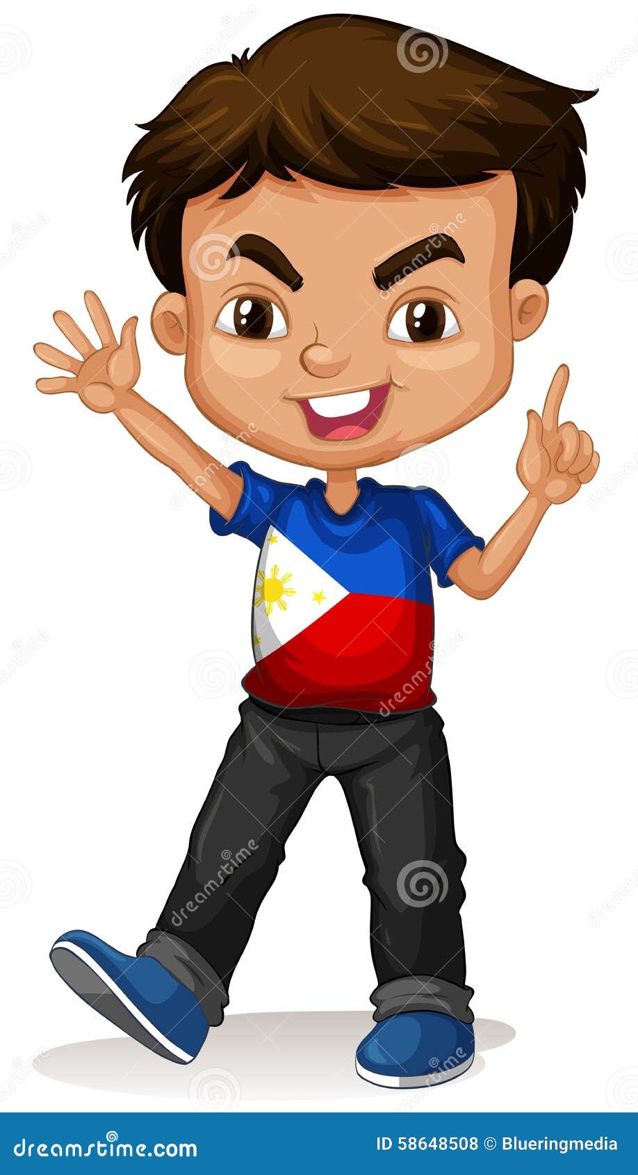 Philippine Boy Greeting and Smiling Stock Vector - Illustration of ...