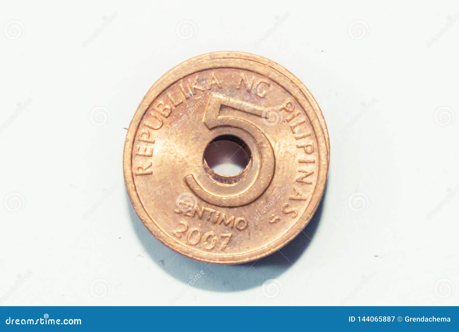 Philippine Five Cents Isolated on a White Background Stock Image ...