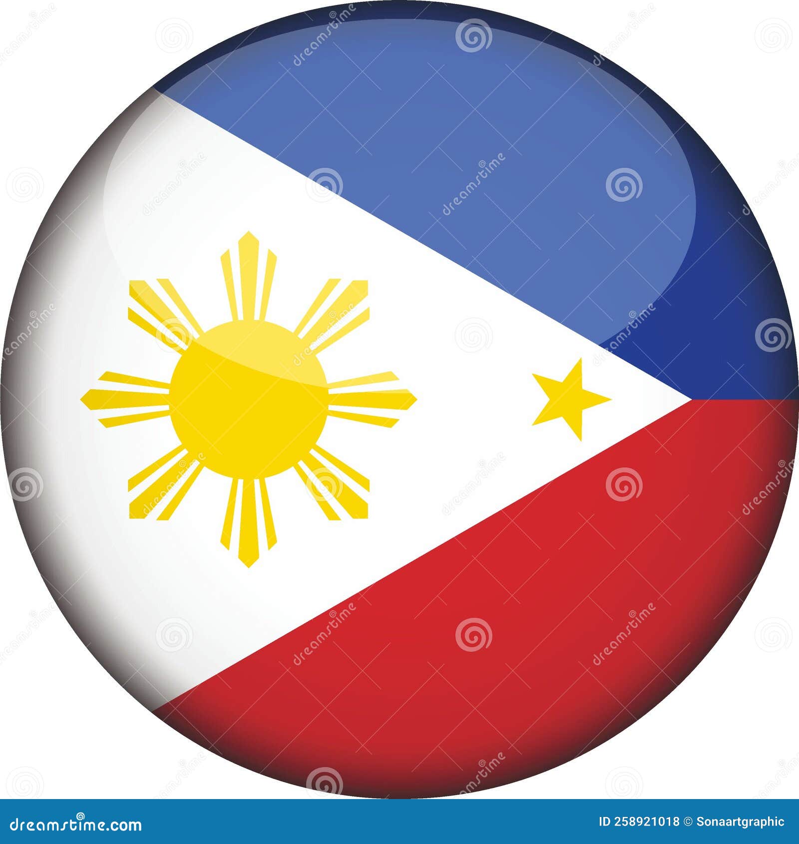 Philippine Flag 3d Round Style Vector Eps File Stock Vector ...