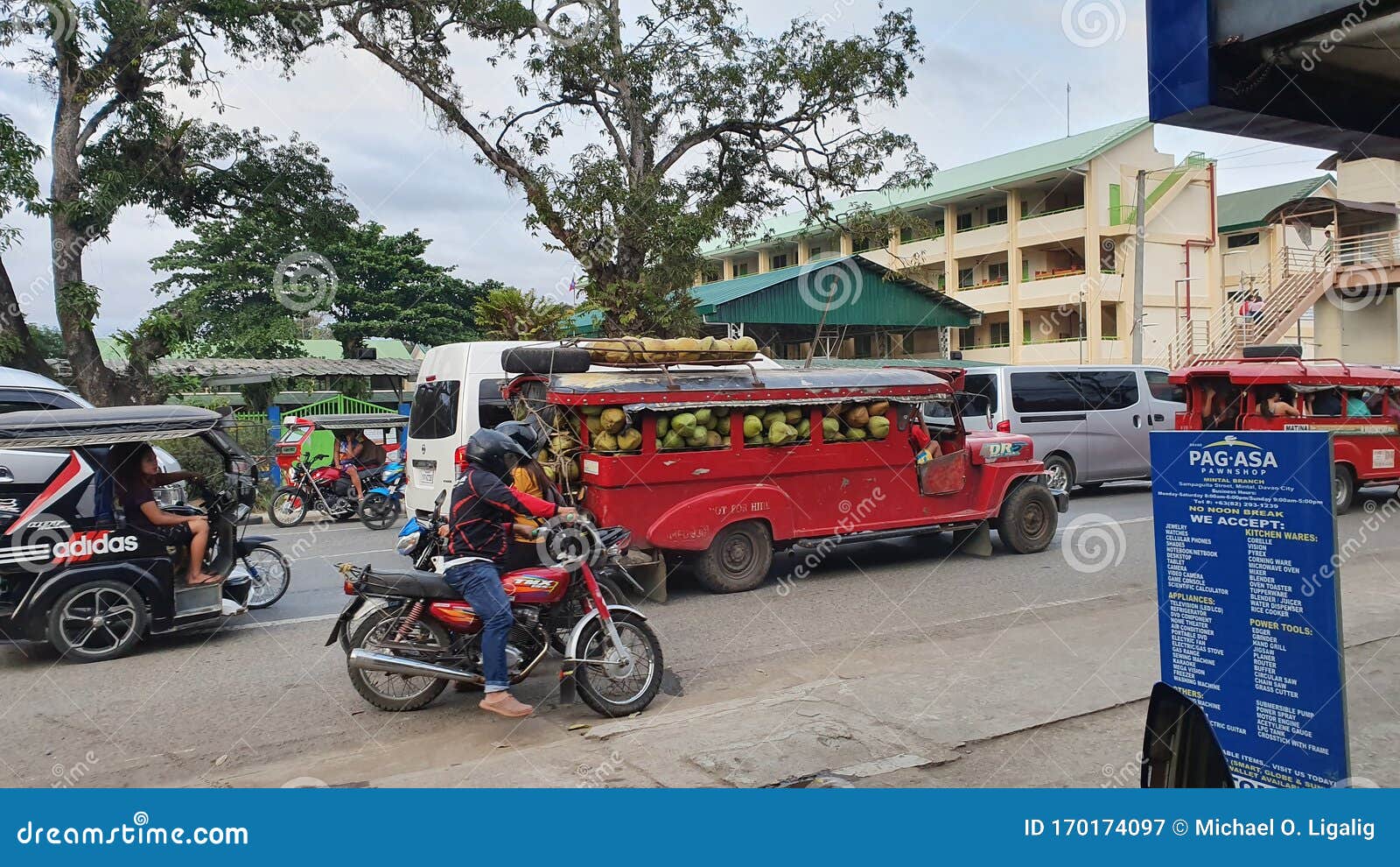 Philippine Jeepney Vehicle is Loaded with Harvested Coconuts Editorial ...