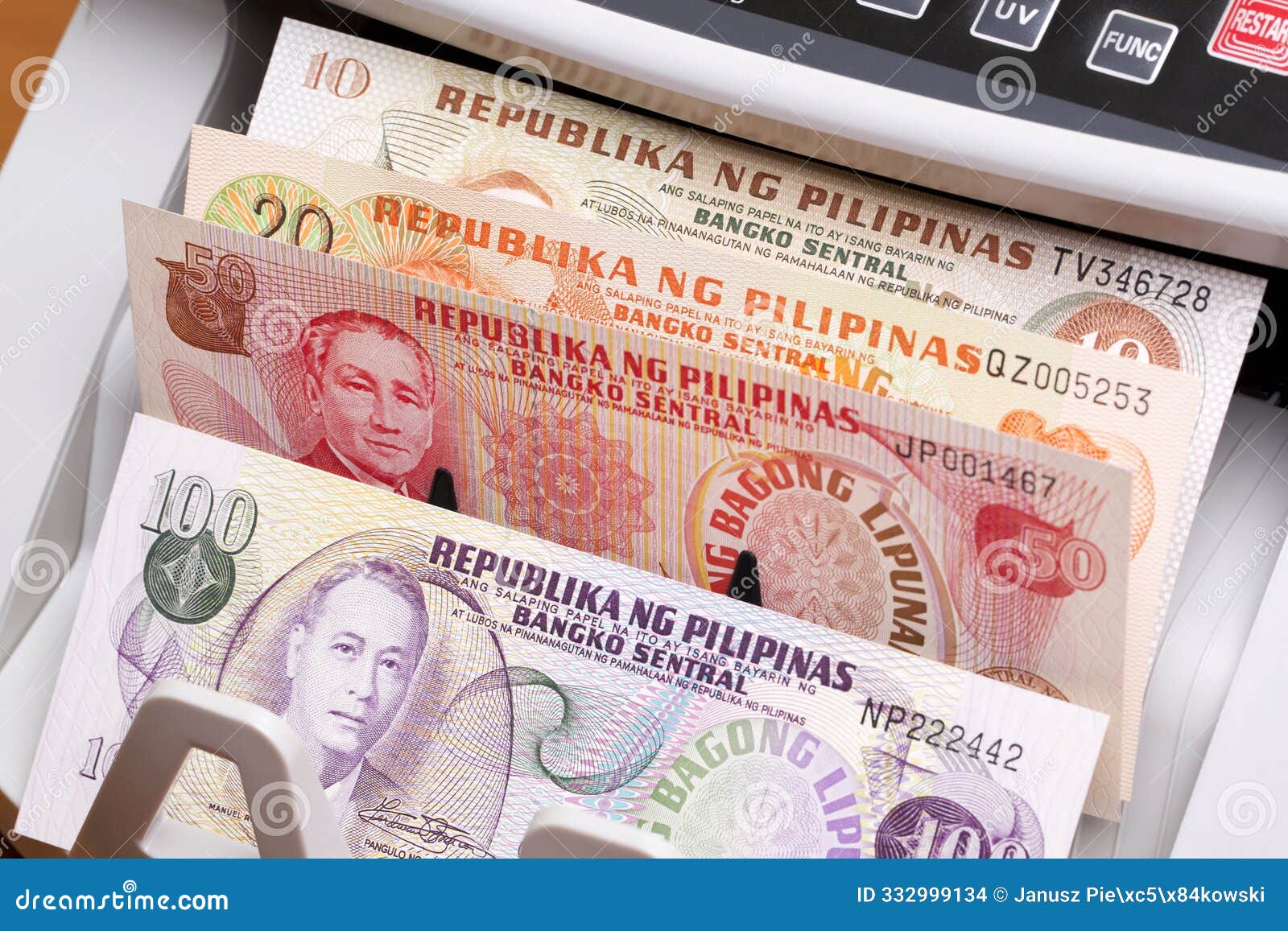 Philippine Peso in the Counting Machine Stock Photo - Image of ...
