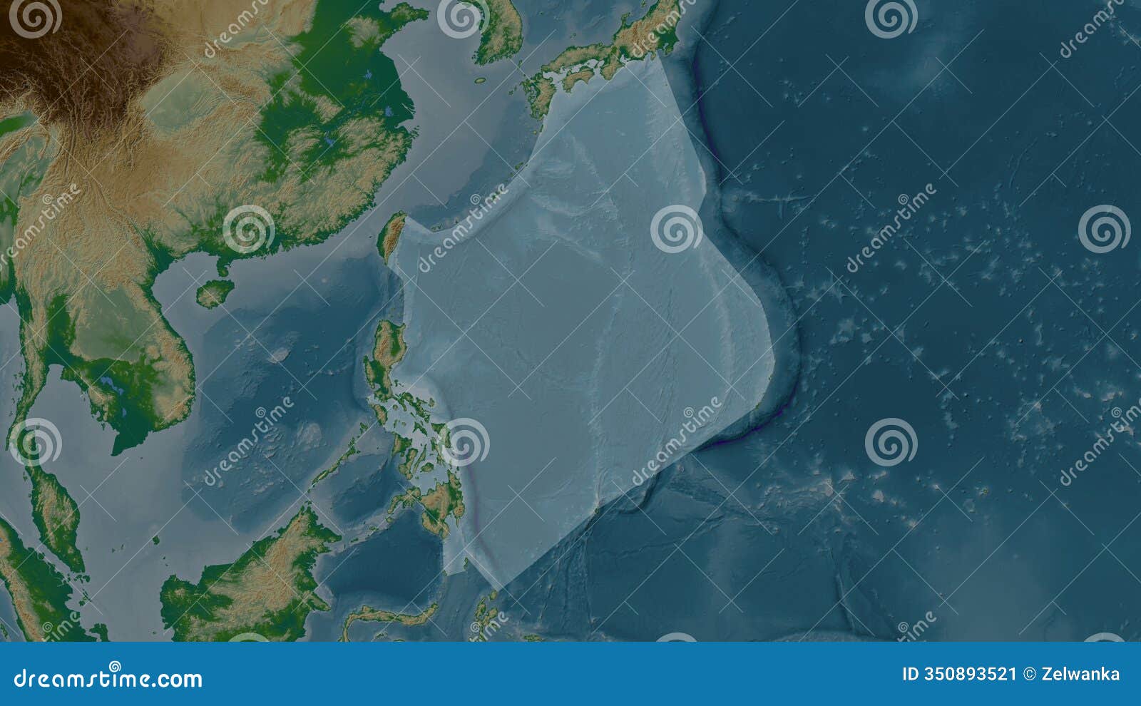 Philippine Sea Highlighted. Sepia Map Royalty-Free Stock Photo ...