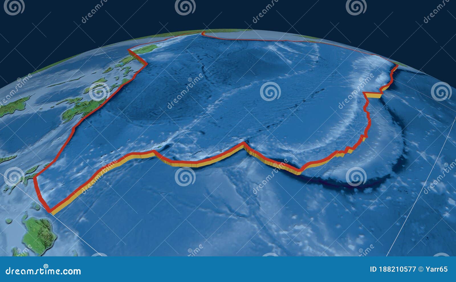 Philippine Sea Plate Extruded - Natural Earth Stock Illustration ...