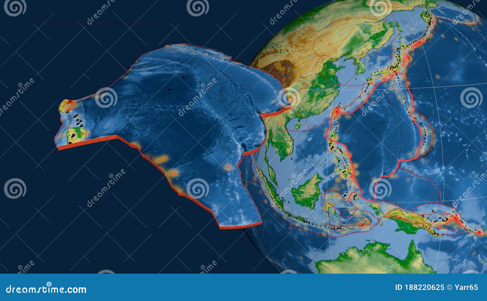 Philippine Sea Plate Presented - Physical Stock Illustration ...